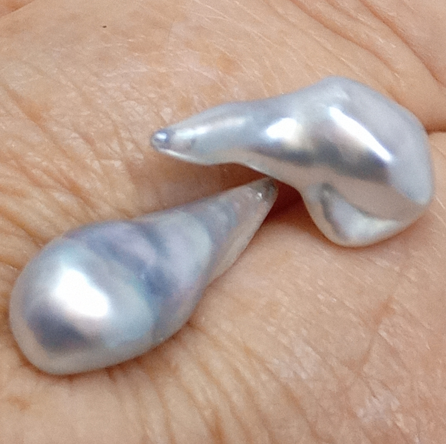 Blue South Seas Spike Pearl Pair - Loose Pearls by Pearlescence